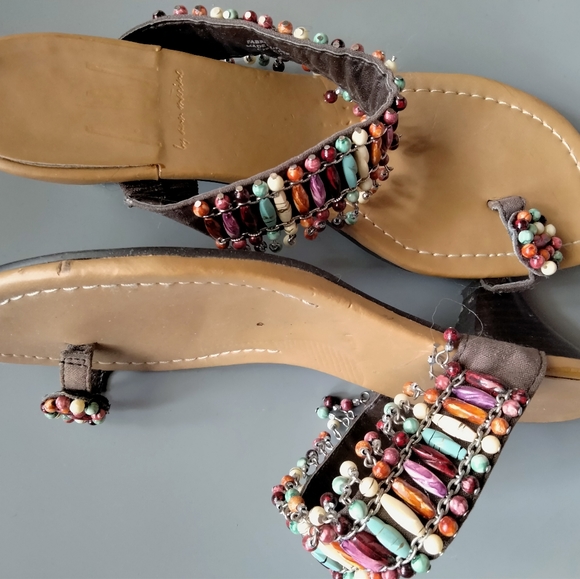 A/M | Shoes | Am Multi Colored Beaded Sandal | Poshmark